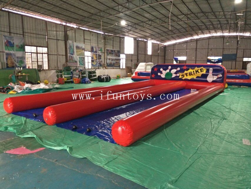 Inflatable bowling pin lanes /giant inflatable double lane bowling set ...