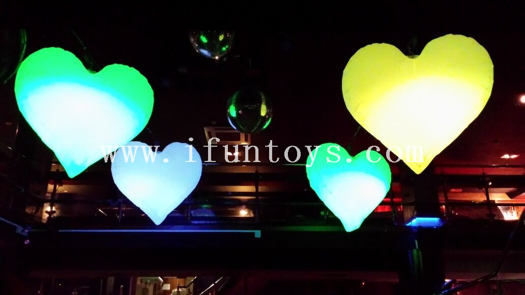 inflatable led lighting heart balloon/inflatable hanging heart for ...