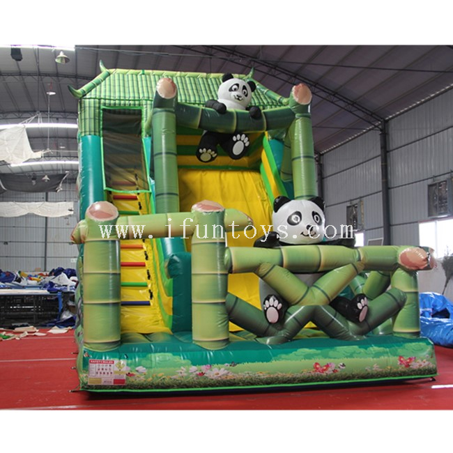 Panda Bamboo Inflatable Slide / Inflatable Panda Dry Slide for Kids ...