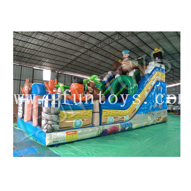 Pirate Theme Inflatable Slide Bounce House /Inflatable Pirate Ship ...