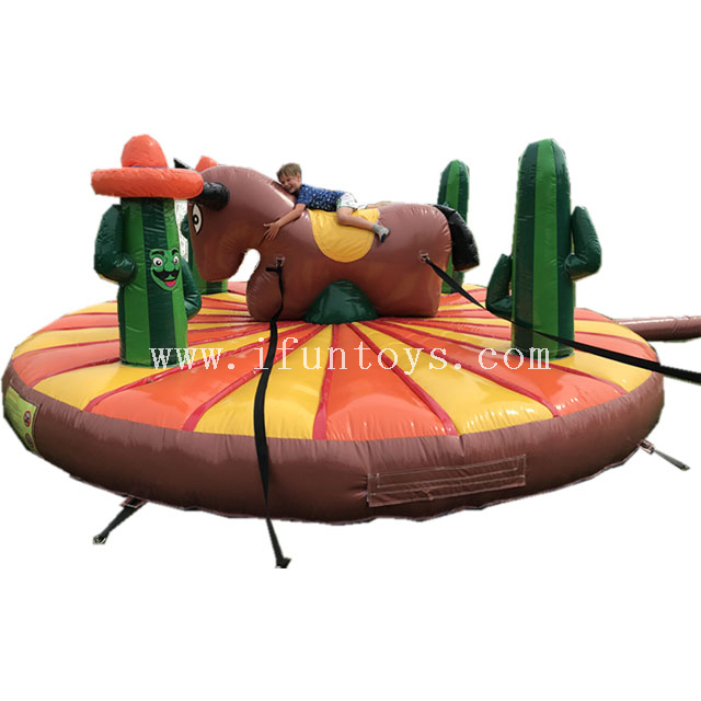 5 meters inflatable manual bull rodeo amusement ride games for kids ...