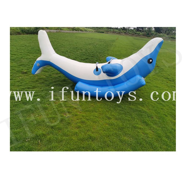 Floating Water Toys Inflatable Dolphin Seesaw / Dolphin Riding ...
