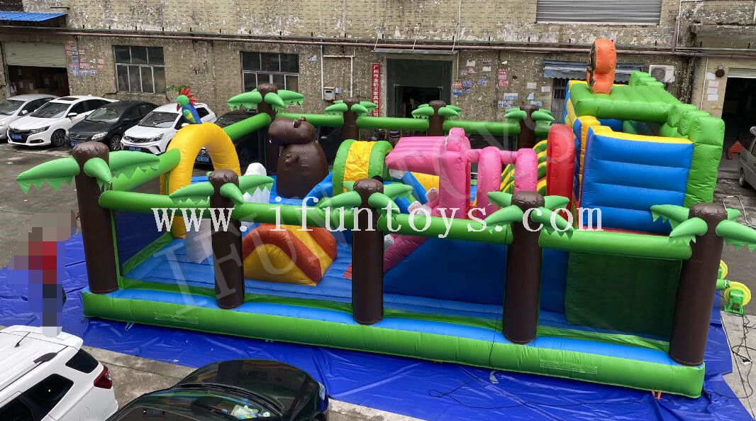 Animal Theme Inflatable Amusement Park / Zoo Fun City Park / Inflatable ...