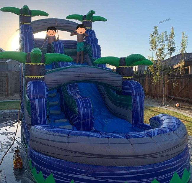 Alpine Inflatable Tubing Slide Winter Themed Inflatable Snow Sledding ...