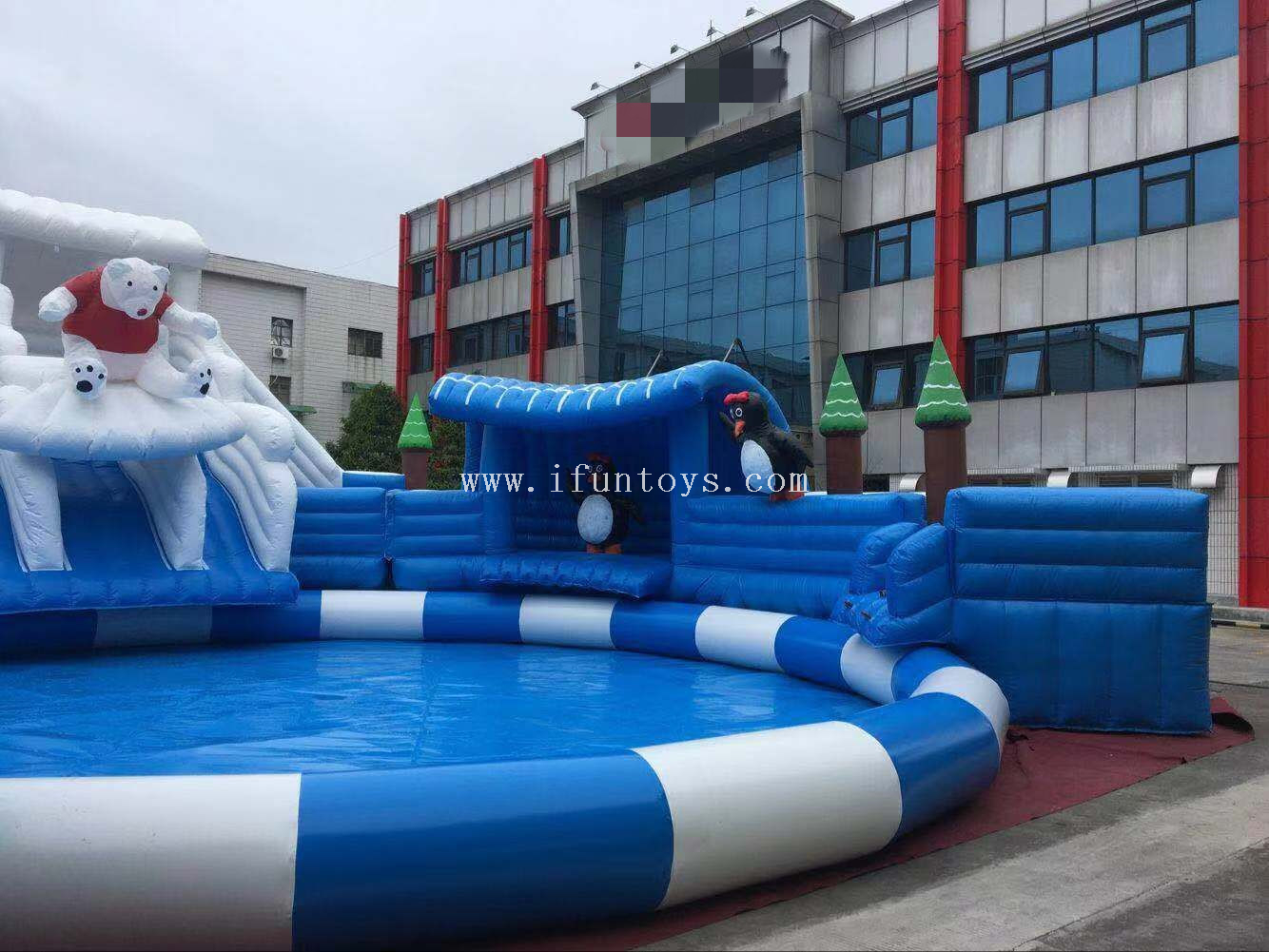 Kids playground inflables tobogan ocean theme water park polar bear ...