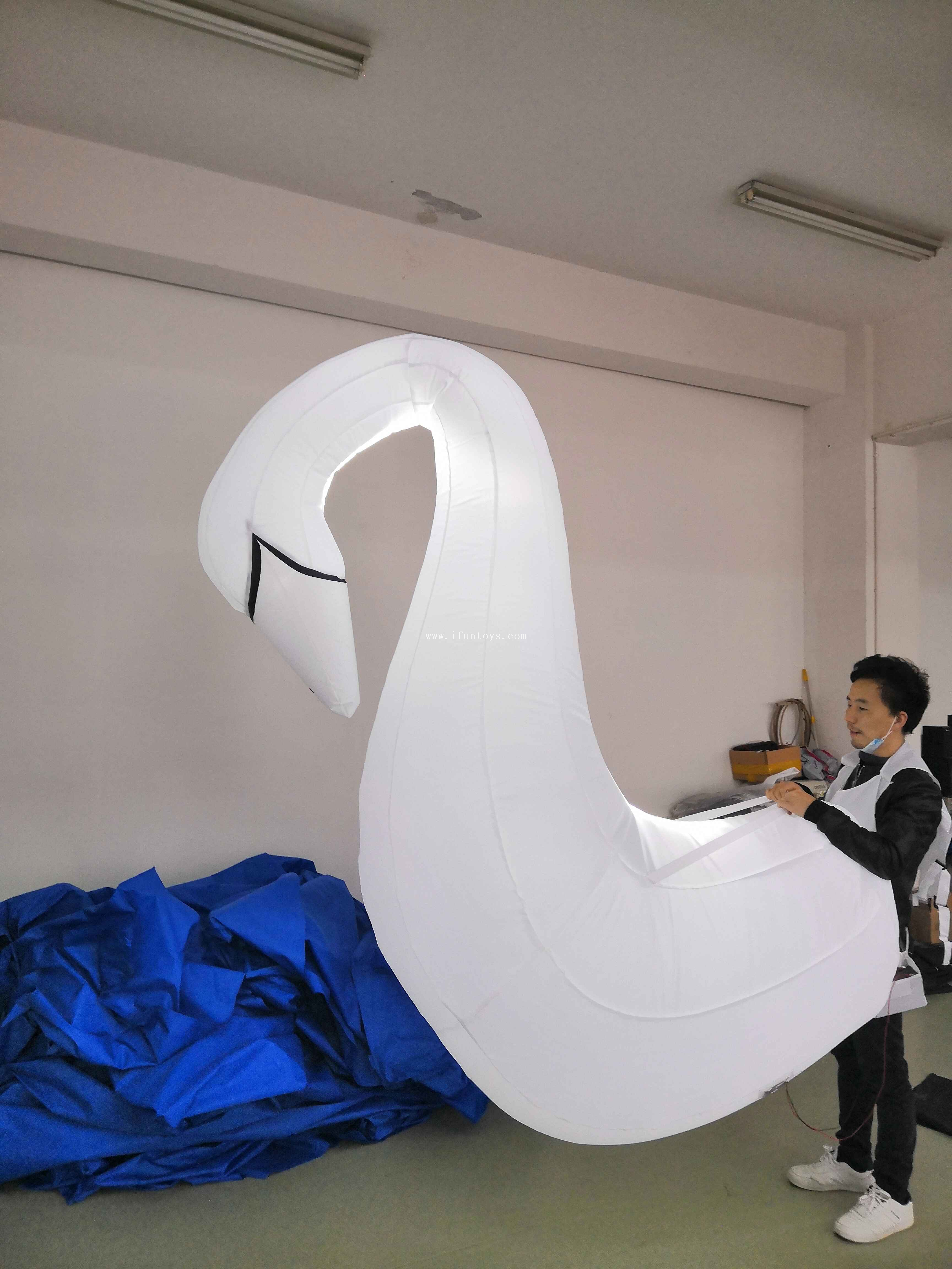 Outdoor inflatable walking white swan costume/Dance Lighting Inflatable ...