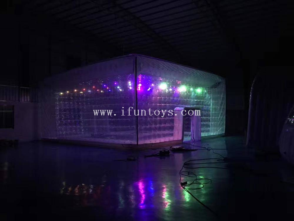 LED lighting inflatable transparent square tent/inflatable clear cube ...